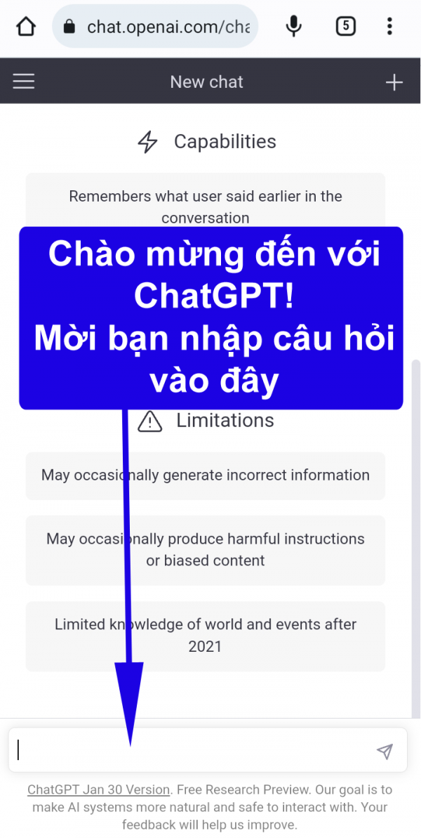 Hướng dẫn đăng nhập và sử dụng ChatGPT